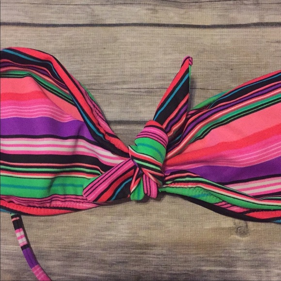 Victoria's Secret | Swim | Vs Striped Bandeau Bikini Size Mxs | Poshmark